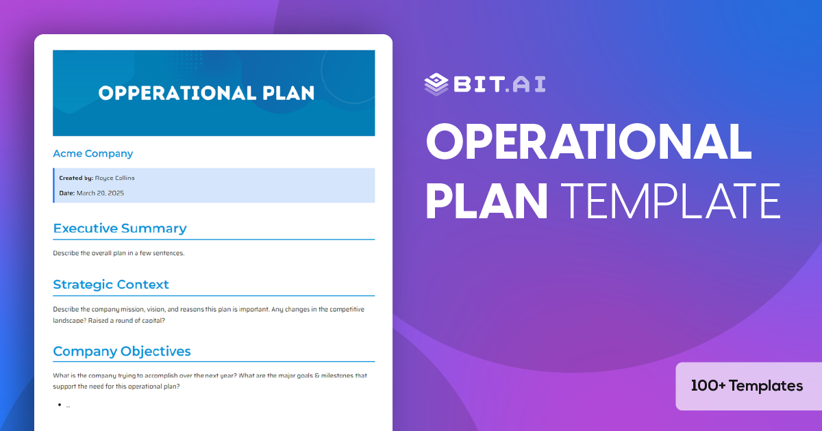 Operational Plan Template | Bit.ai