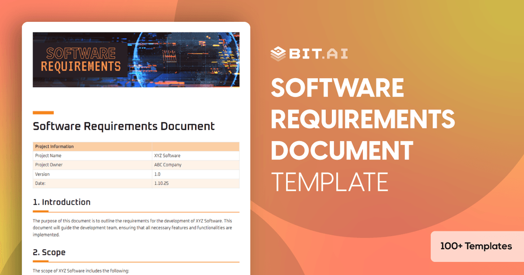 Software Requirements Document Template | Bit.ai