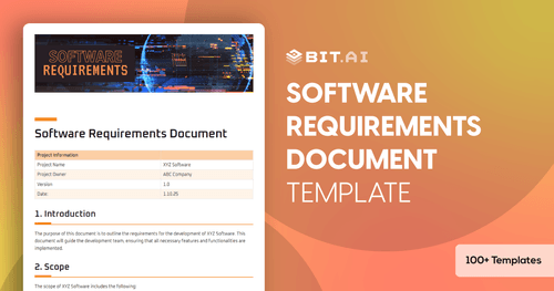 Software Requirements Document Template | Bit.ai