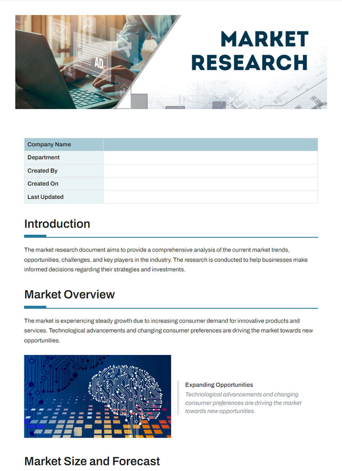 Market Research Template Bit ai
