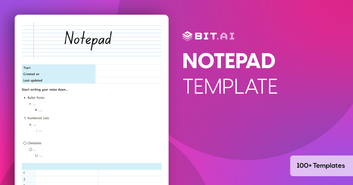 Notepad Template | Bit.ai
