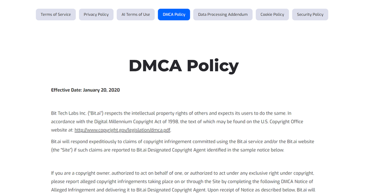 DMCA | Bit.ai