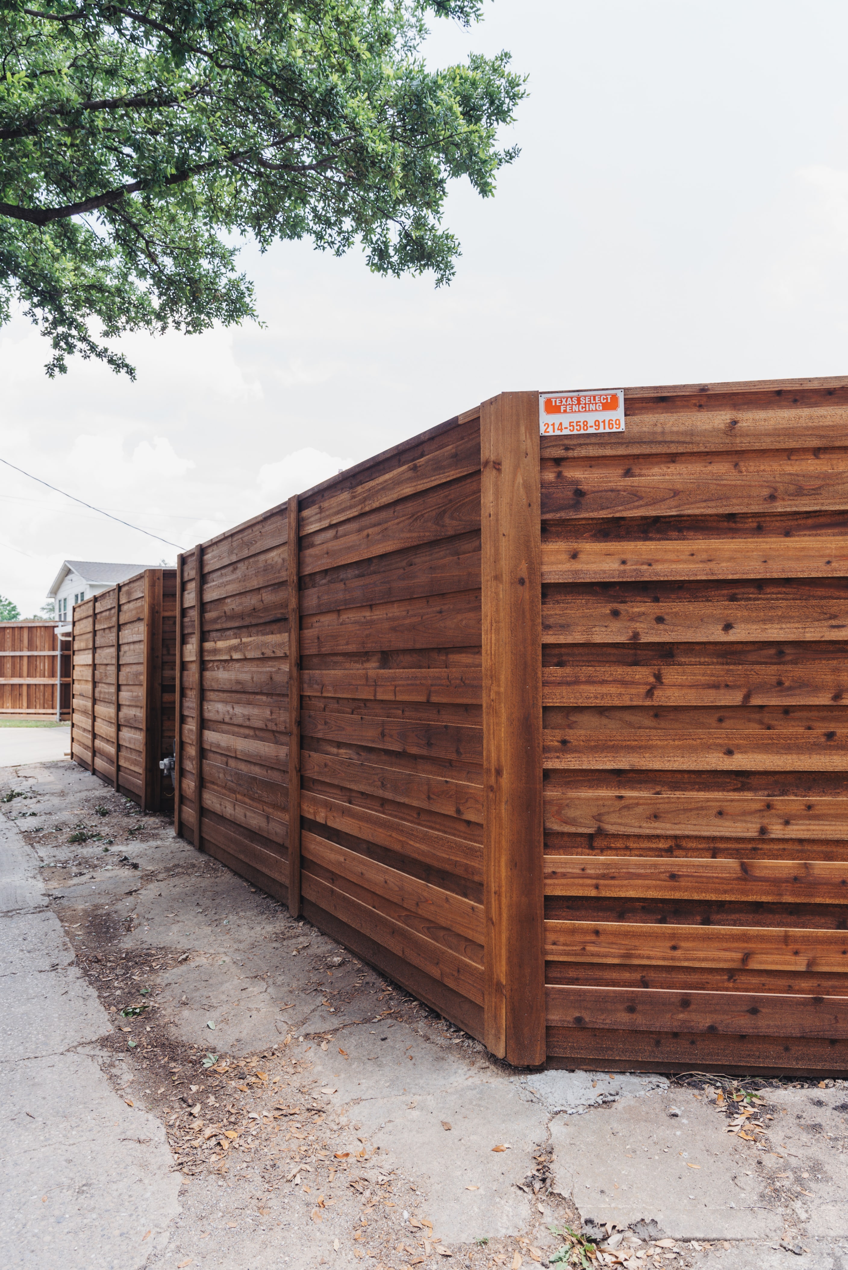Horizontal Cedar Fence Installation In Dallas, TX - Texas Select Fencing