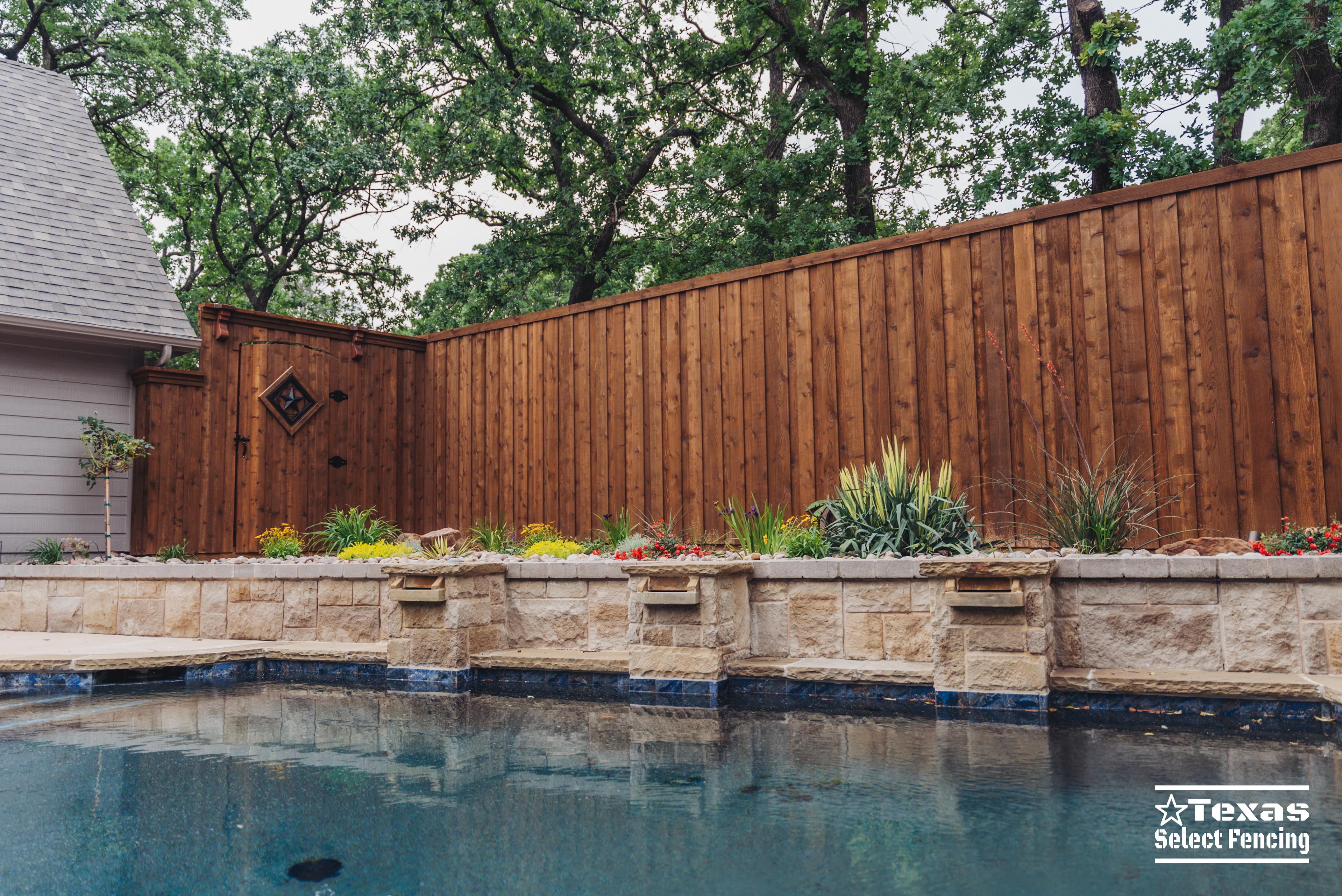 Pool Equipment Cedar Fence and Decorative Gate Installation in Denton ...