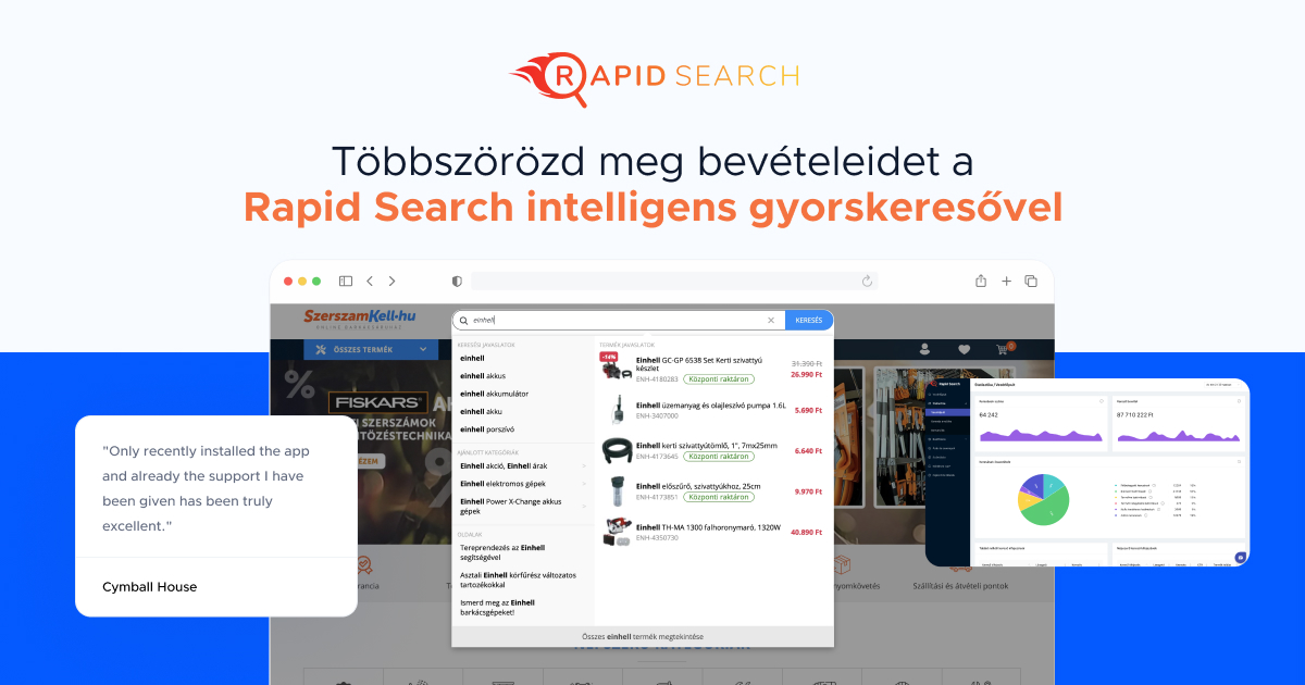 Rapid Search - Intelligens Gyorskereső Webáruházaknak