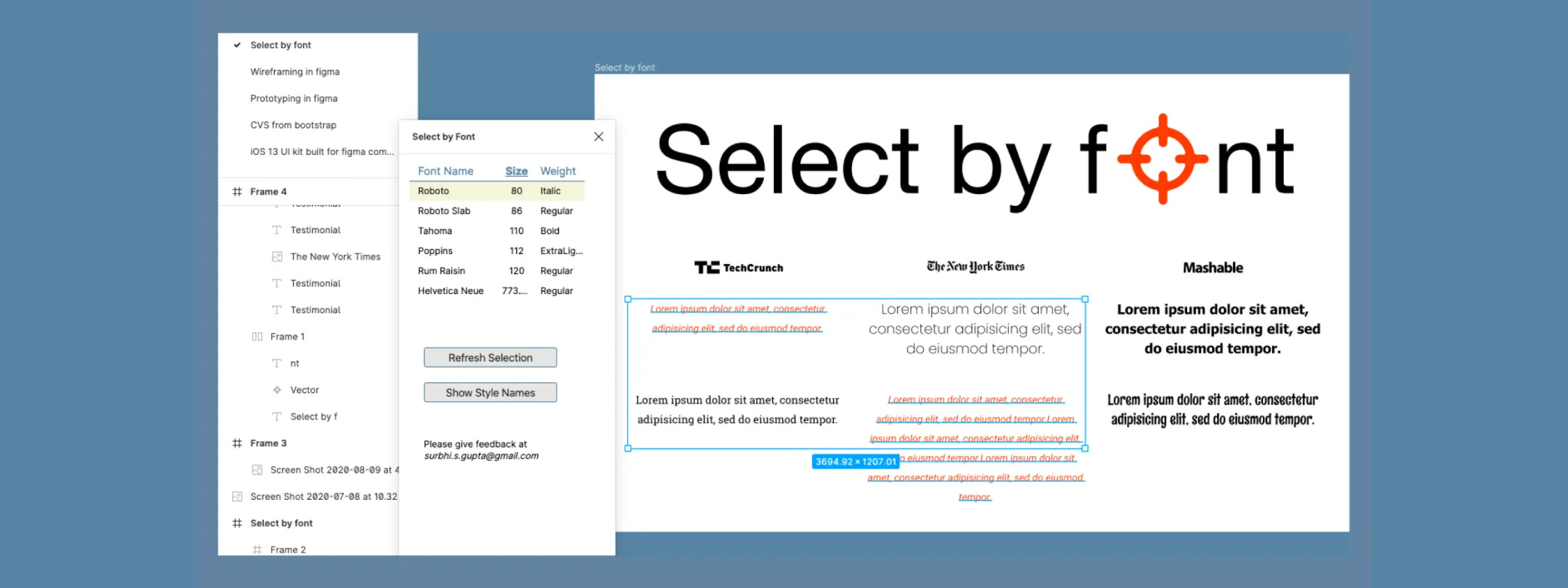 Gérez plus facilement vos textes avec le Plugin Figma “Select by Font” Gérez plus facilement vos textes avec le Plugin Figma “Select by Font”
