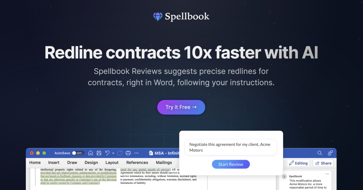 Spellbook Reviews: AI Contract Redlining