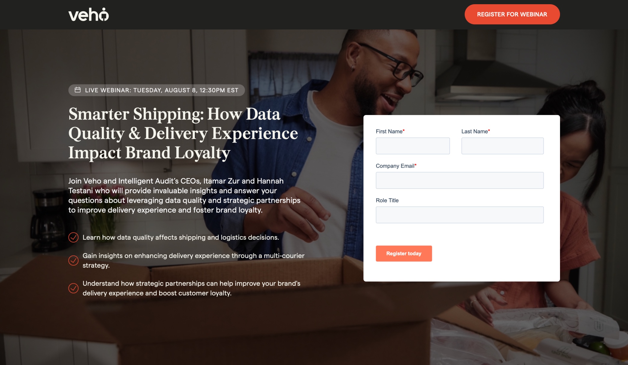 Veho | SCB Webinar SignUp - Reach 100% OTD During Peak - Supply Chain Brain