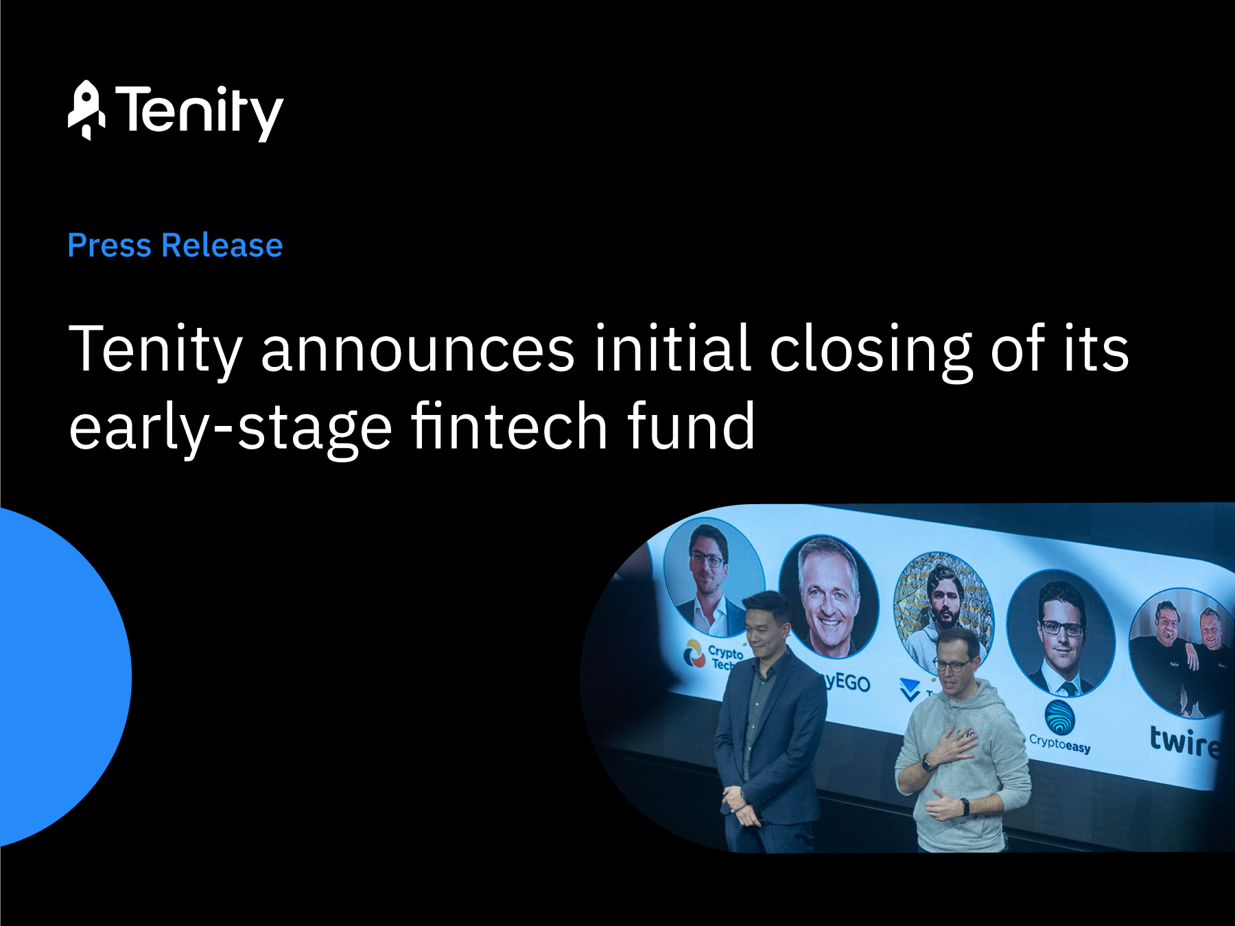 Tenity announces initial closing of its early-stage fintech fund - Tenity