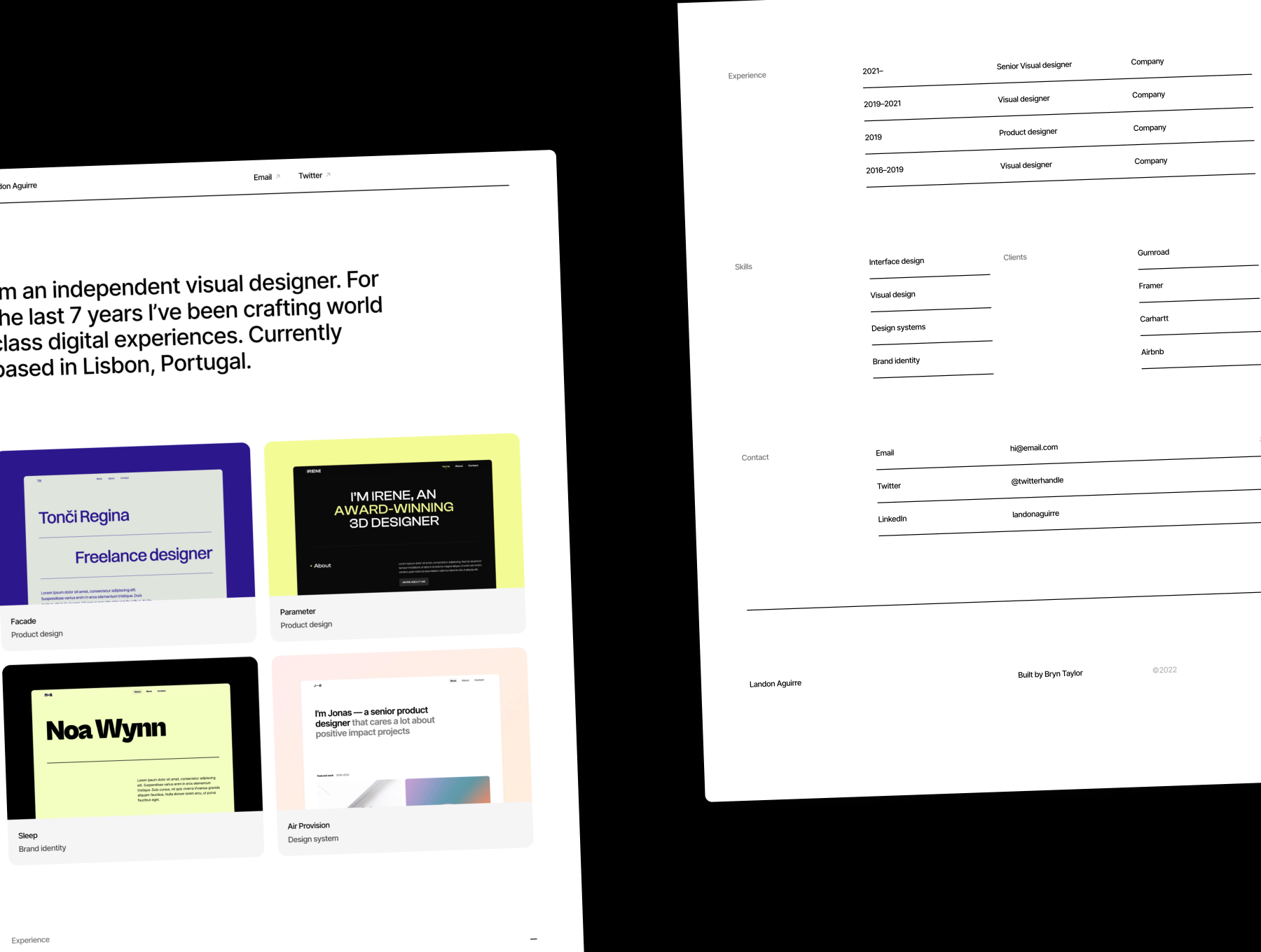Minimal portfolio Framer template (2024) · Bryn Taylor