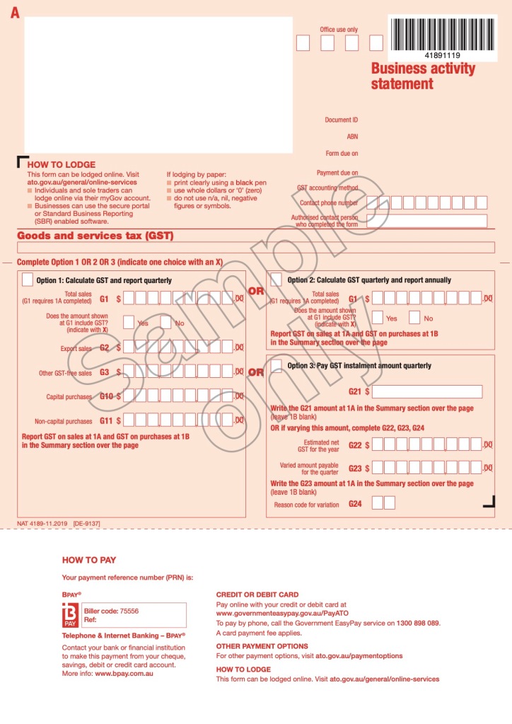 Simple Business Activity Statement (BAS) Form Calculator | Owen J. McCrink