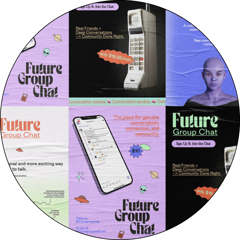 Future Group Chat, Funky Space Futurism Brand Design & Webflow Website ...