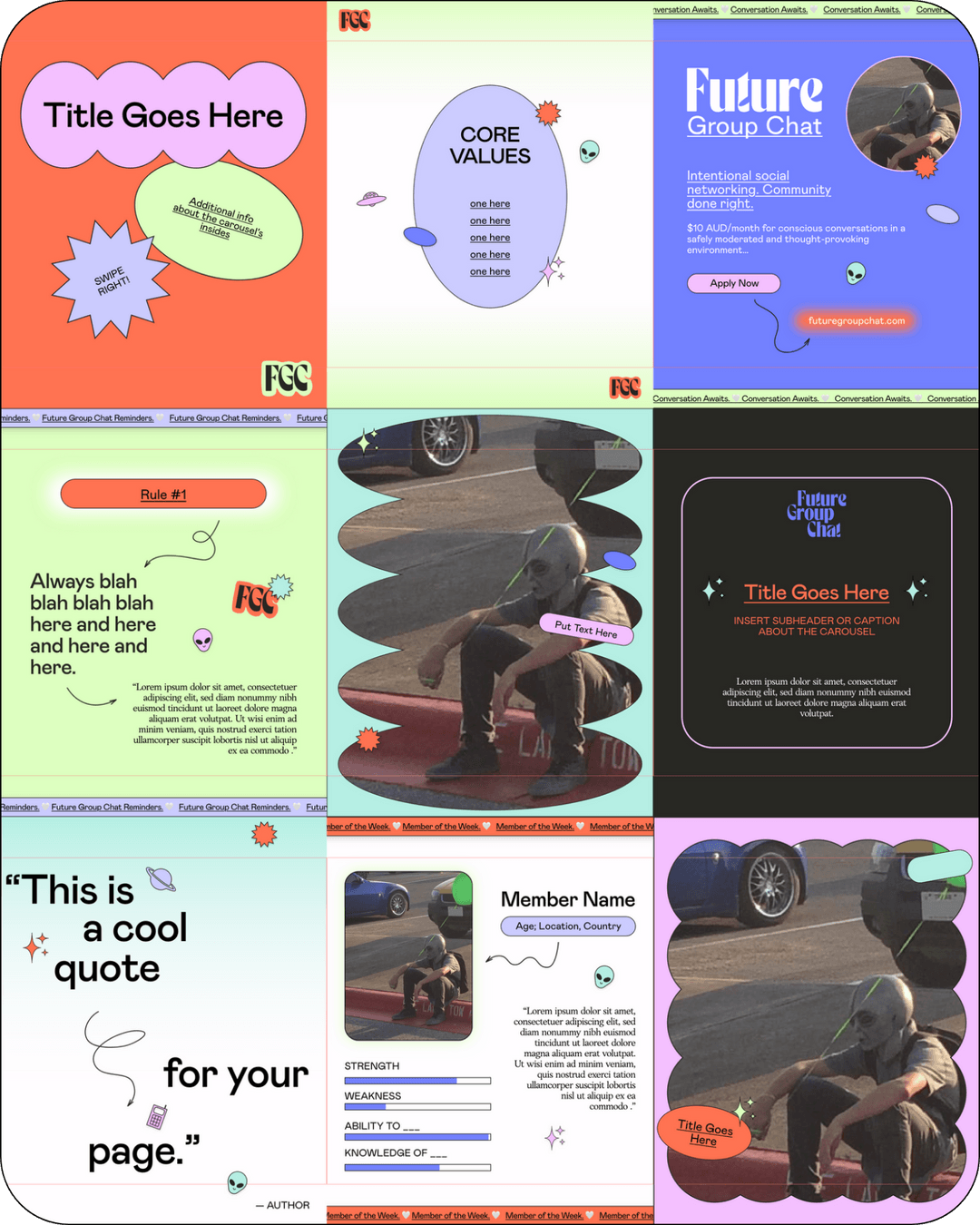 Future Group Chat, Funky Space Futurism Brand Design & Webflow Website ...