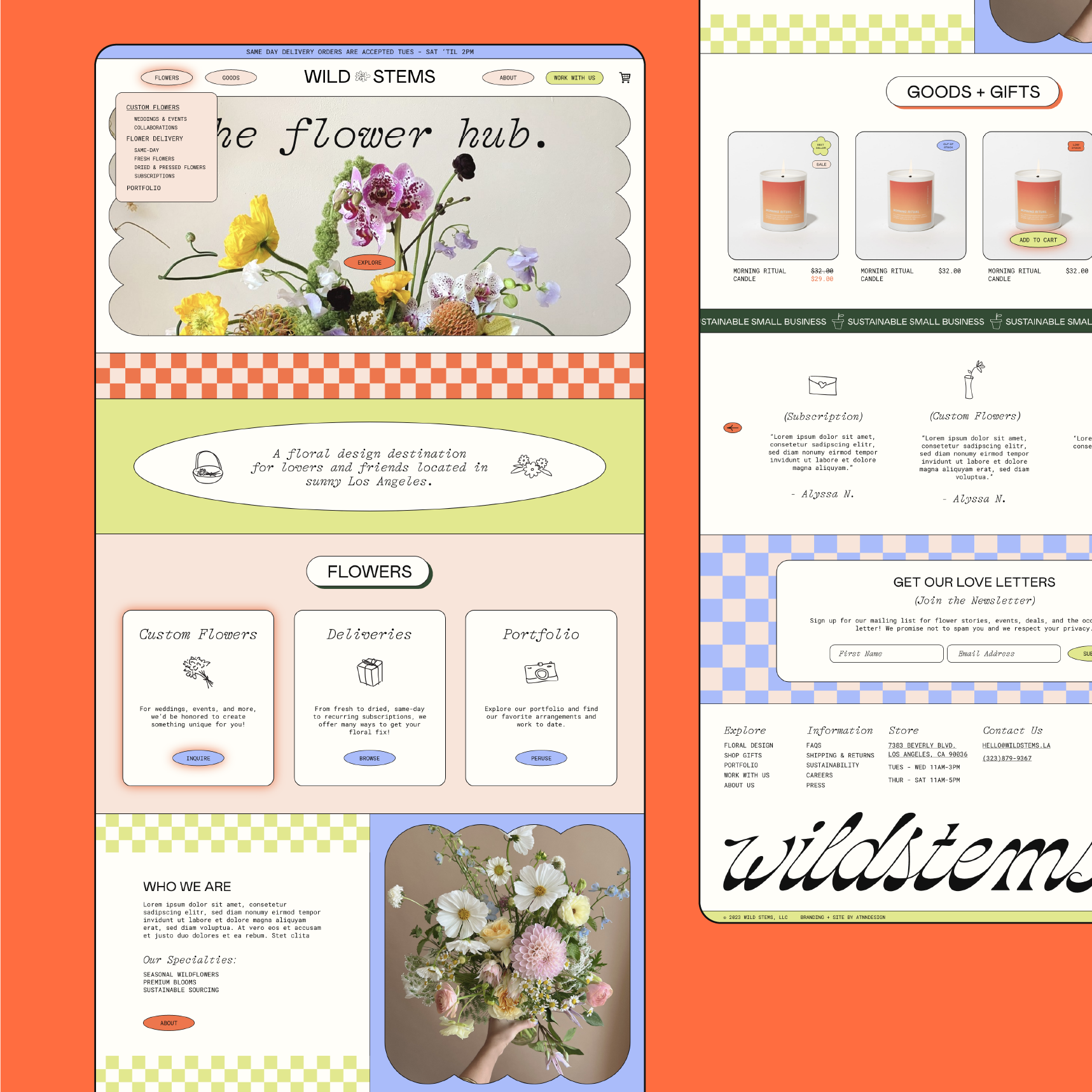 Wild Stems, Fun Colorful Brand Design & Shopify Website for Florist ...