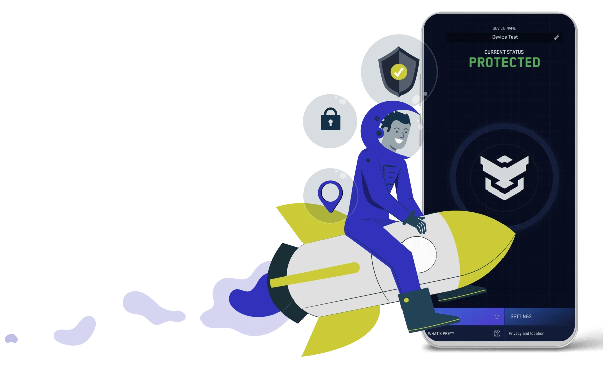 Comprehensive tracking and anti-theft features in prey