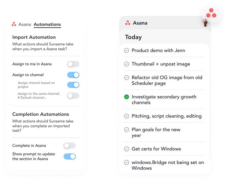 Asana Integration - Sunsama