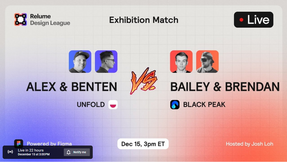 RDL Exhibition: Unfold vs Black Peak | Web Design Esports in Figma - State of Flow
