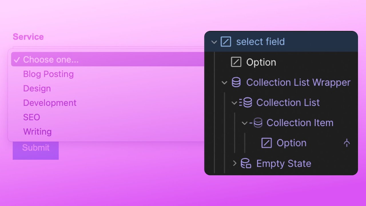 Use Webflow Custom Element to render select options from CMS - State of Flow