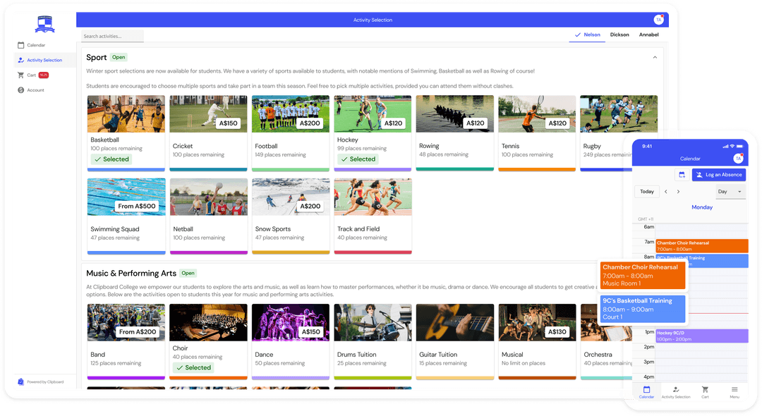 Clipboard Extracurricular Management System