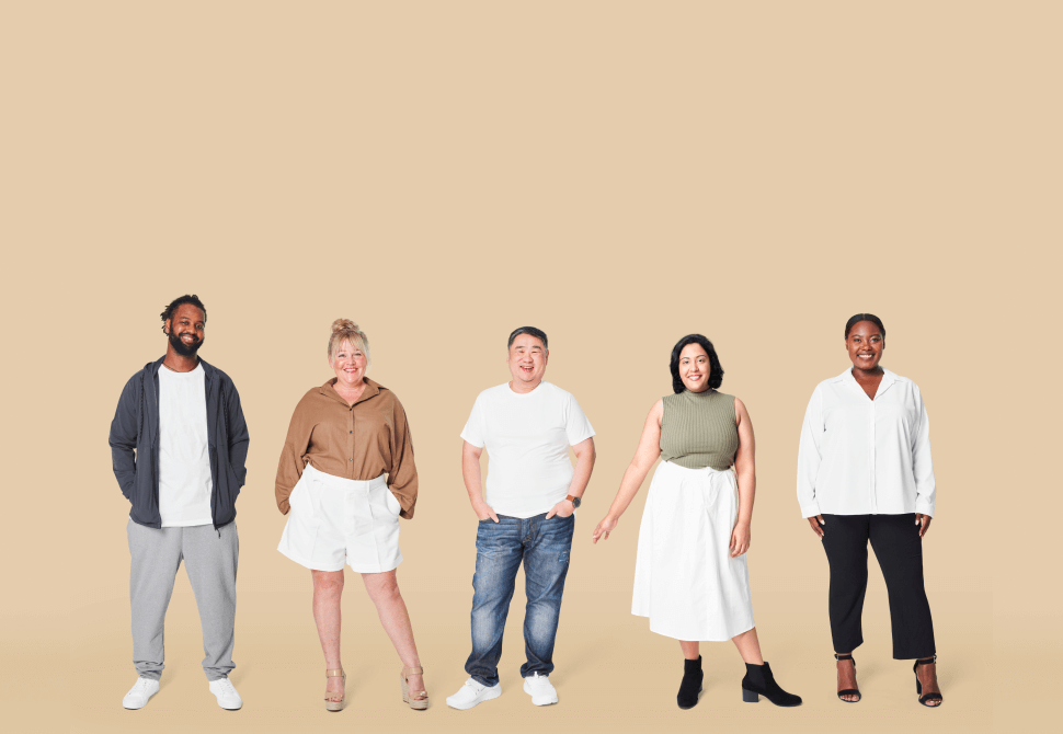 A Group Of Average Looking People