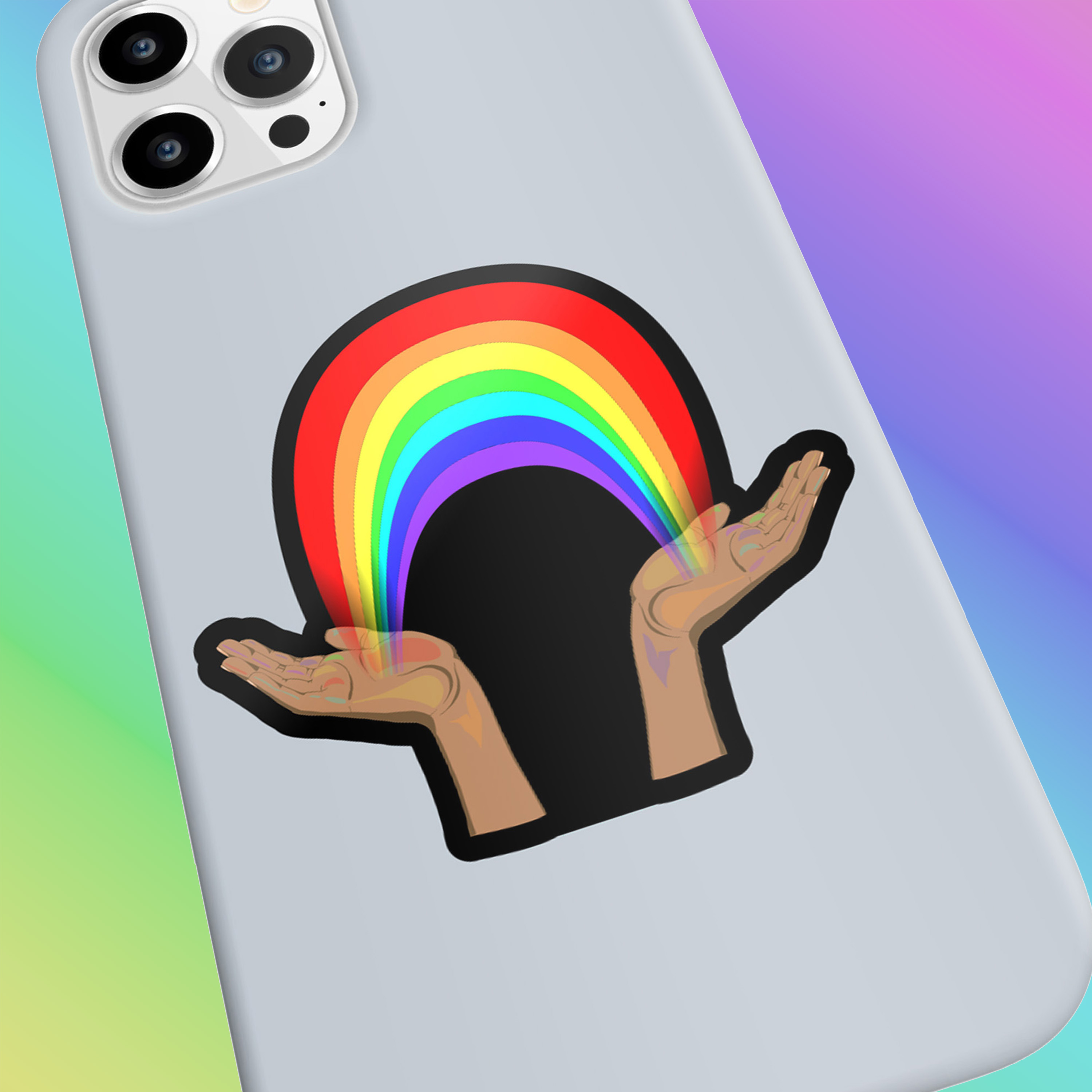 Rainbow Hands Sticker