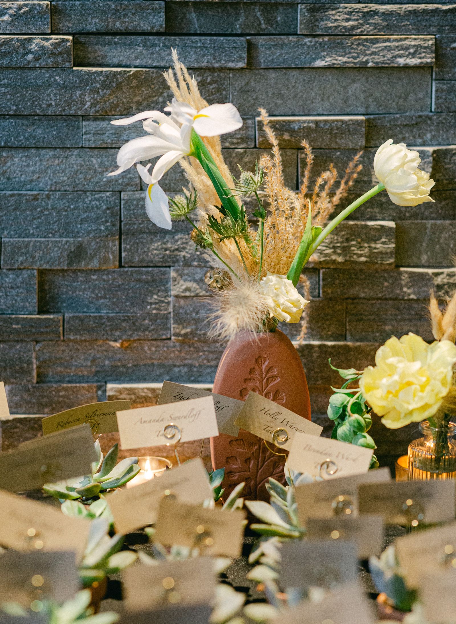 Romantic Greenpoint Loft Wedding Flowers