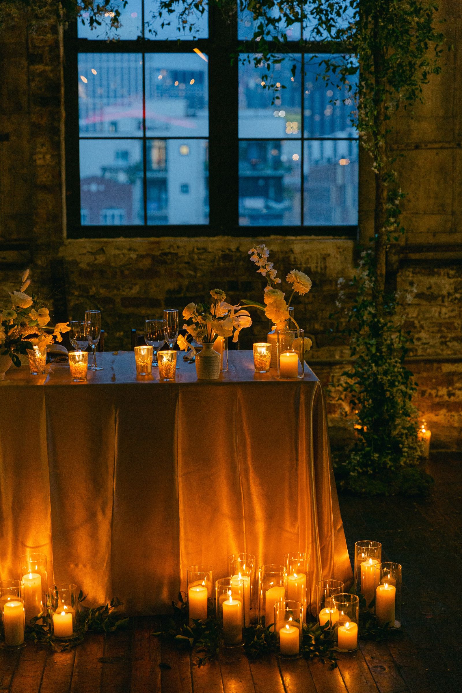 Romantic Greenpoint Loft Wedding Flowers