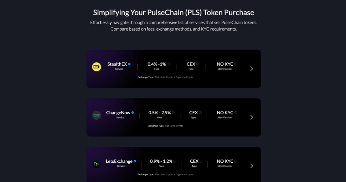 Buy PulseChain PLS