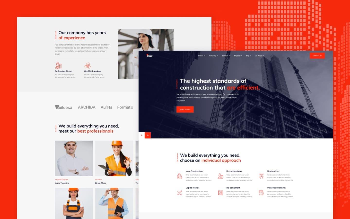 Ruc - Construction Website Template | wCopilot