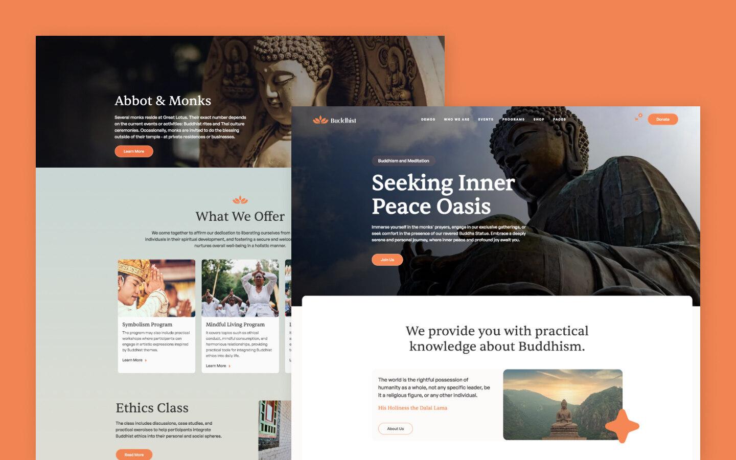 Buddhist - Oriental Buddhist Website Template | wCopilot