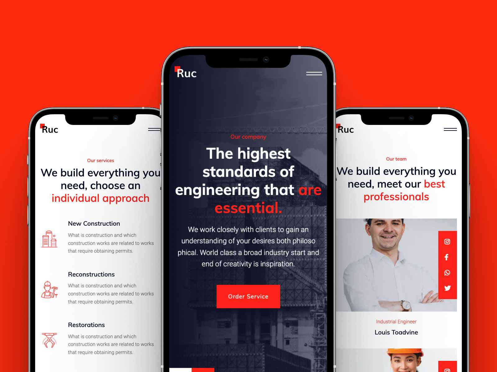 Ruc - Construction Website Template | wCopilot