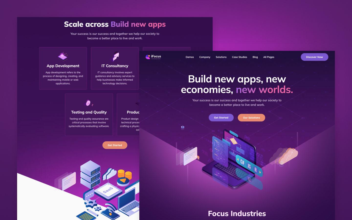 iFocus - IT Solutions and Services Website Template | wCopilot