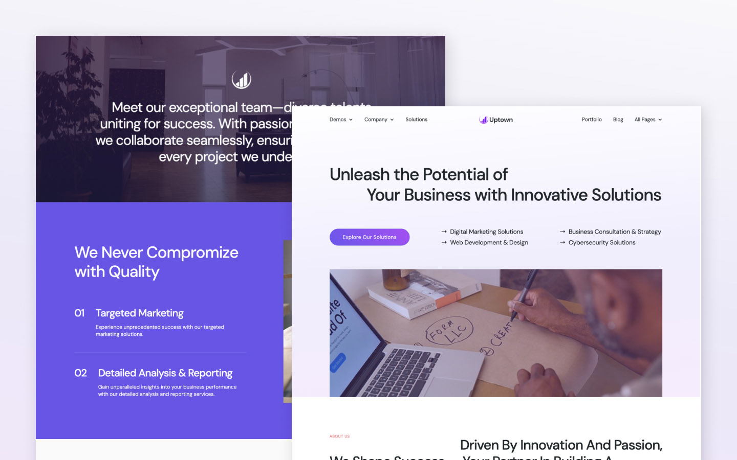 Uptown - Innovative Solutions Business Website Template | wCopilot
