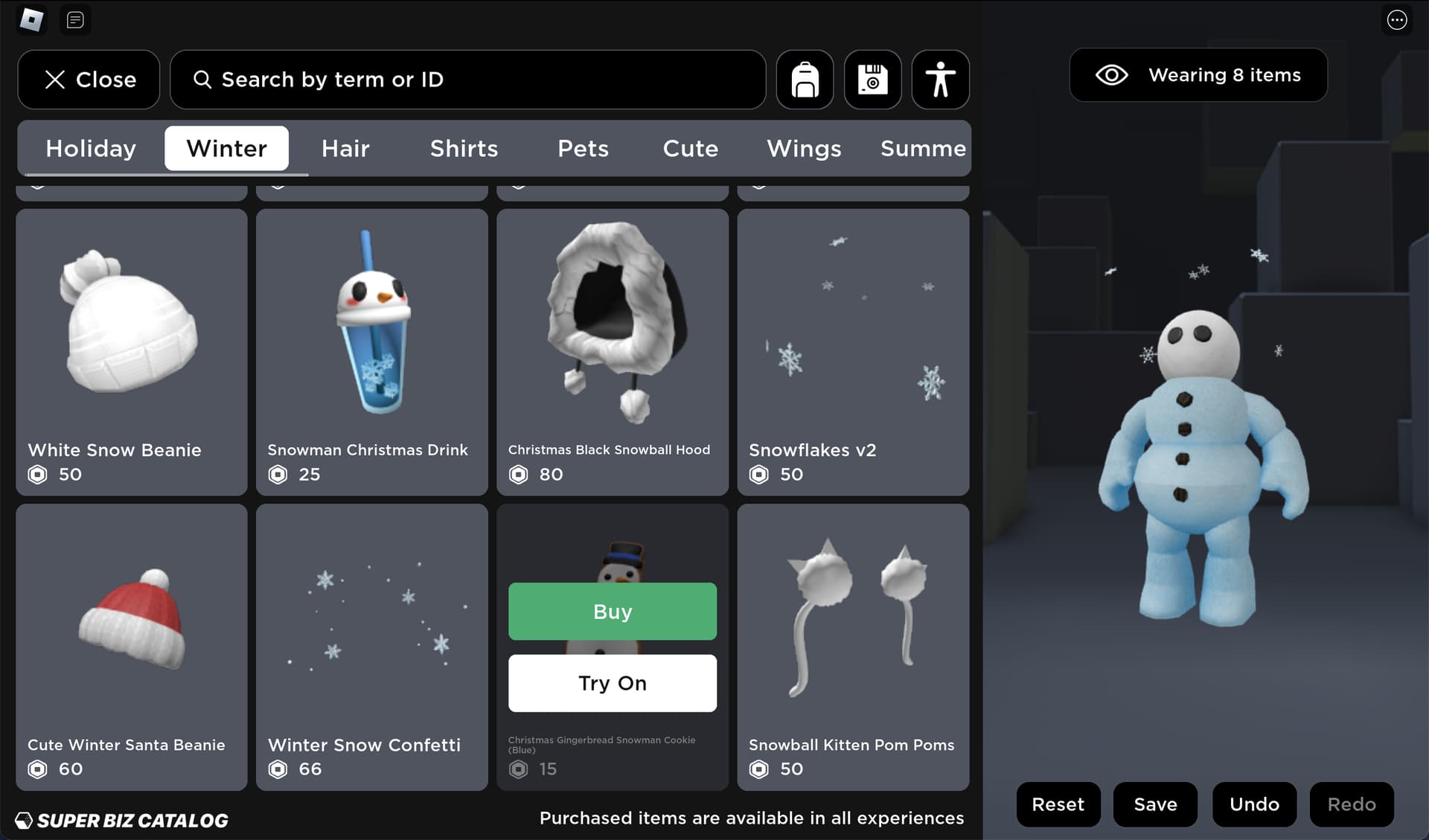 Super Biz / Roblox Avatar Items for Brands