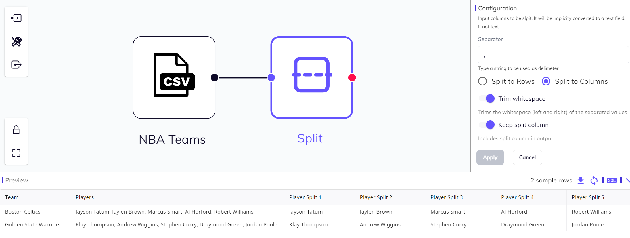 How to Split Text with No Code