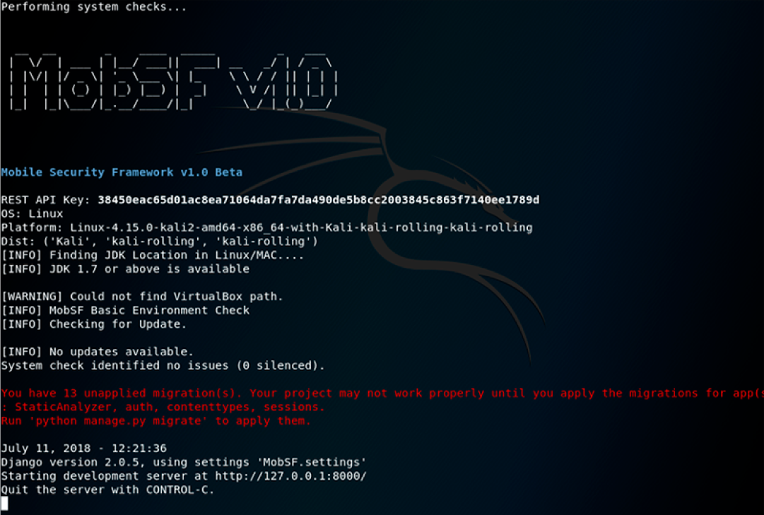 Implement MobSF on Kali Linux for Dynamic and Static Security Testing