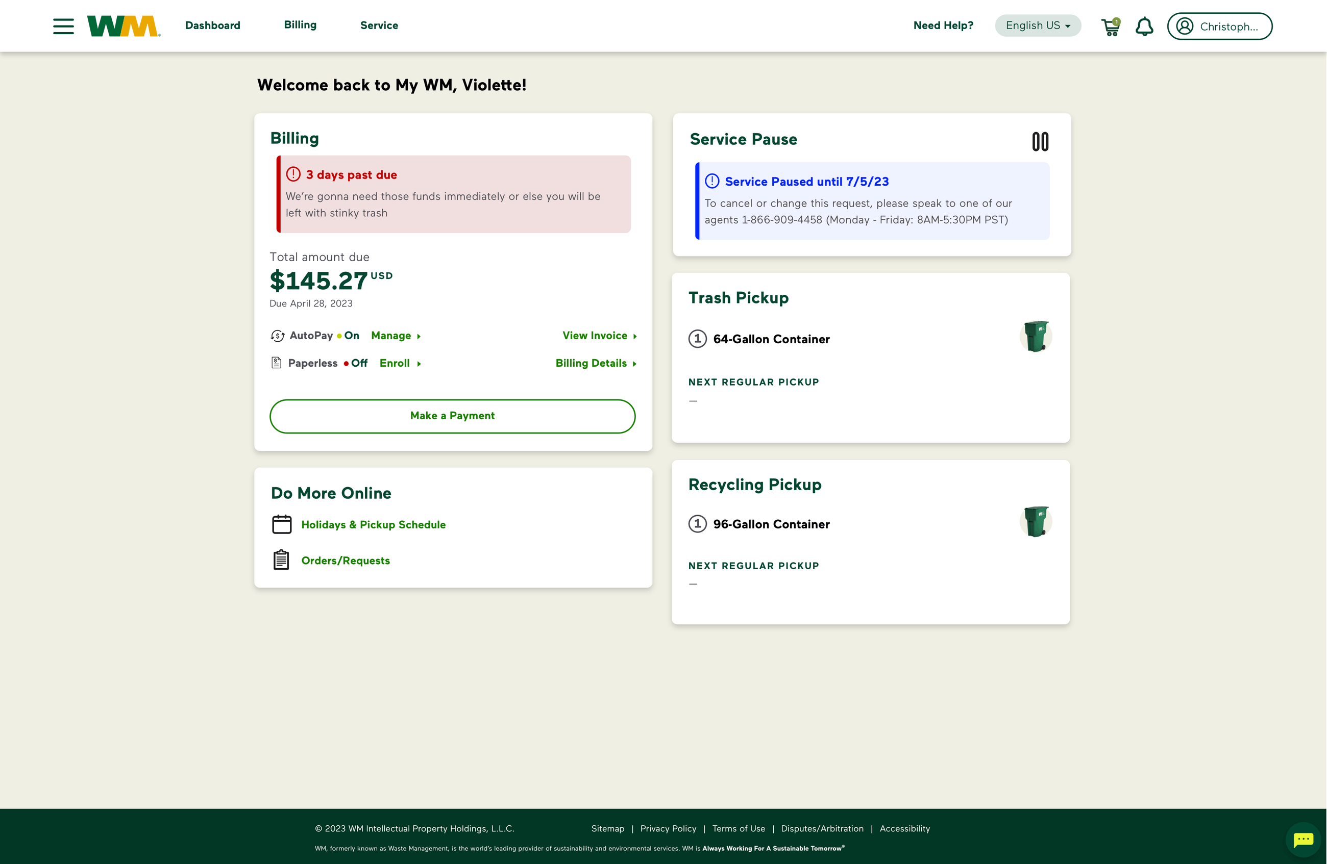 WM Dashboard