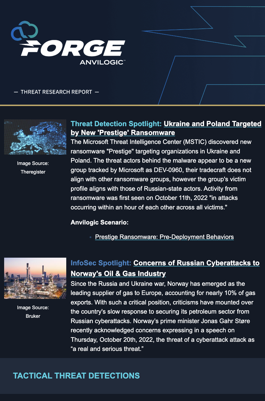 Threat Report Registration - Anvilogic
