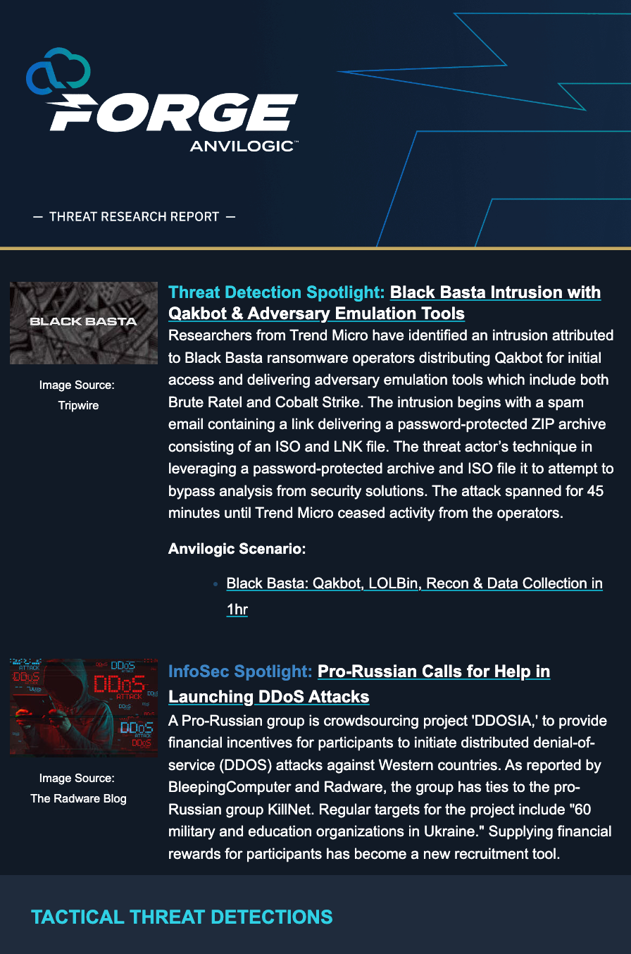 Threat Report Registration - Anvilogic
