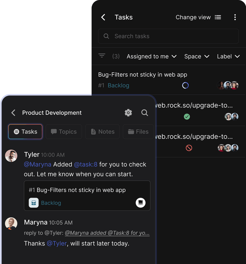 Rock: Tasks plus messaging and all your favorite apps