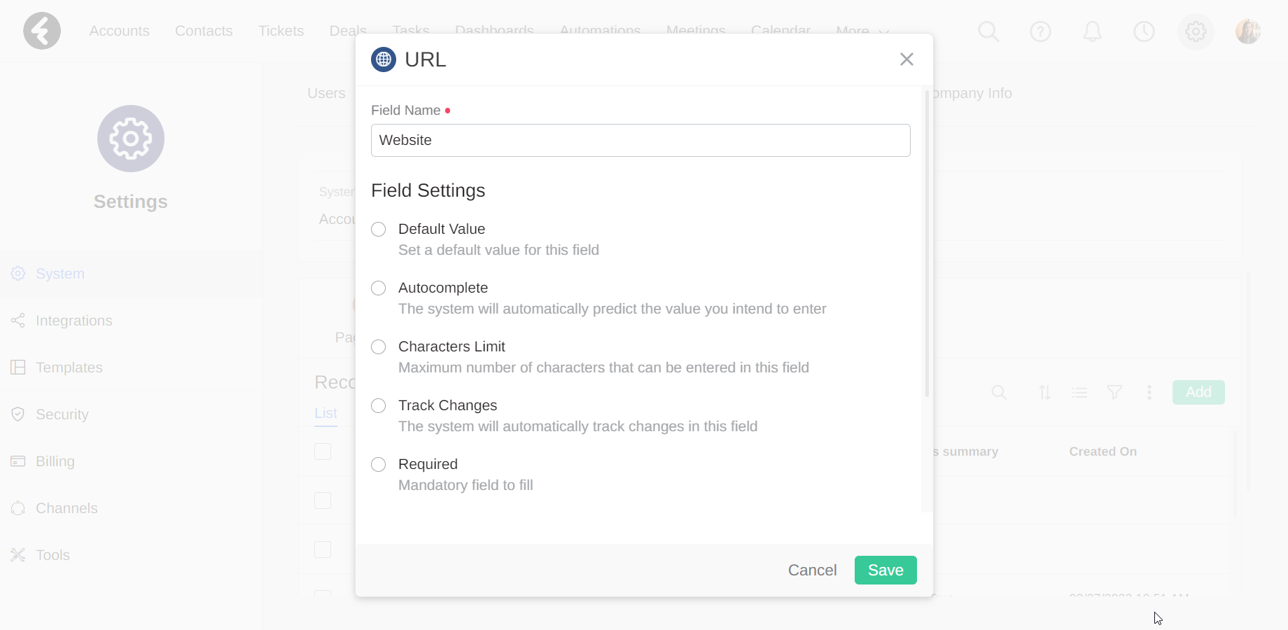 Field types | Fireberry Support