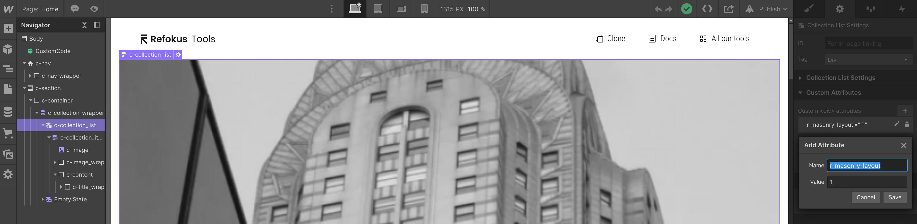 How to add Masonry Layout in Webflow?