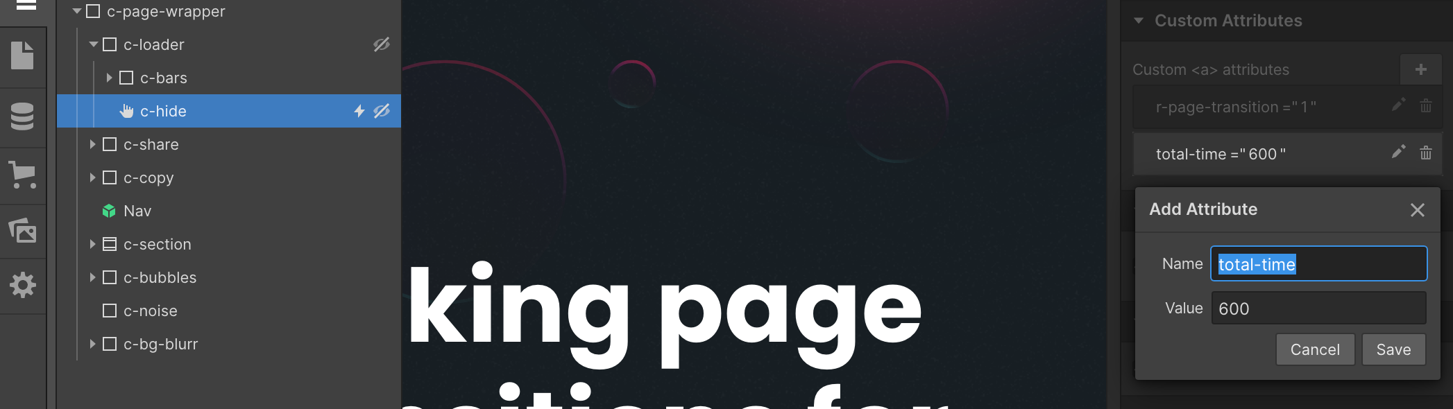 How to add Page Transitions in Webflow?