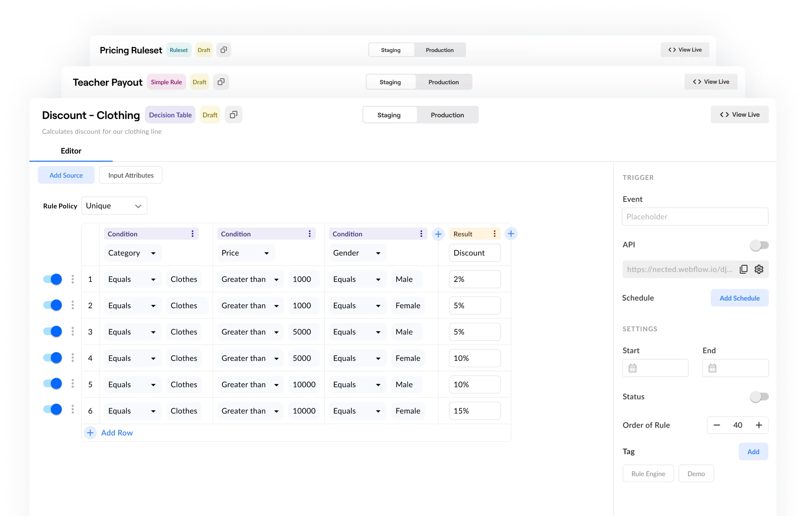 Insurance Rule Engine/Workflow