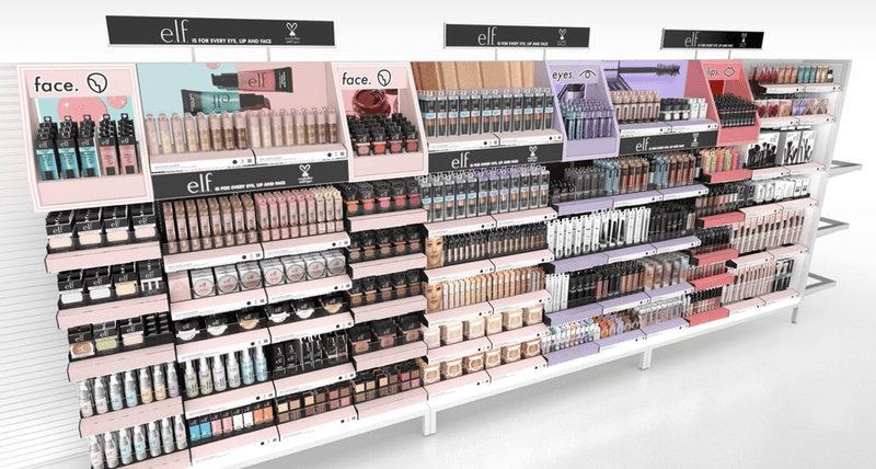 Elf for Ulta Inline Prestige Cosmetics Retail Display