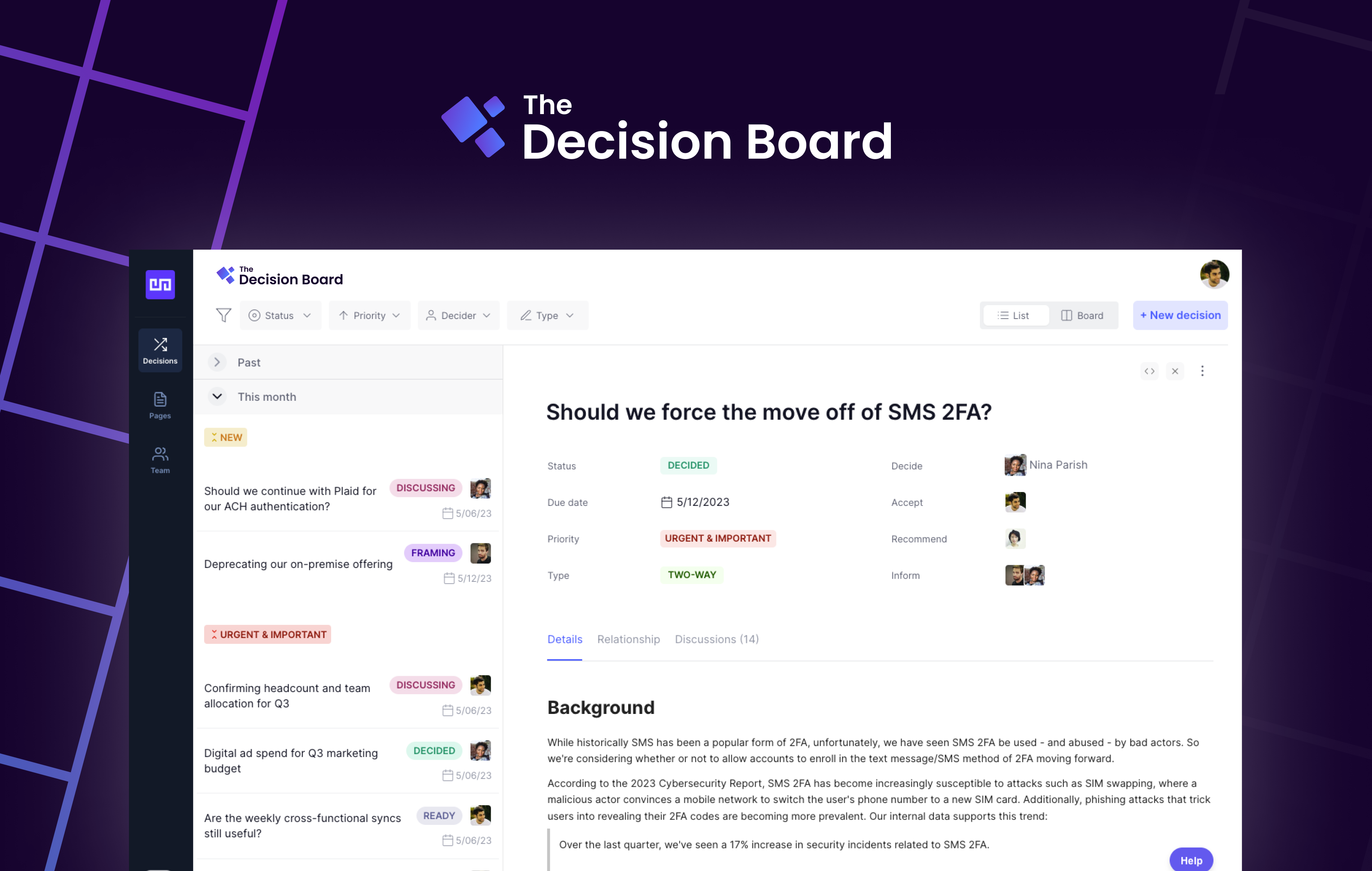 Introducing the Decision Board!