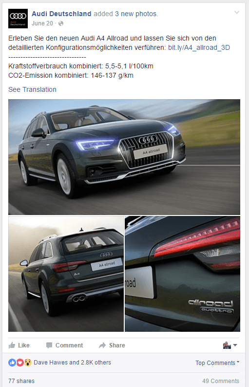Audi Social Media Asset Creation