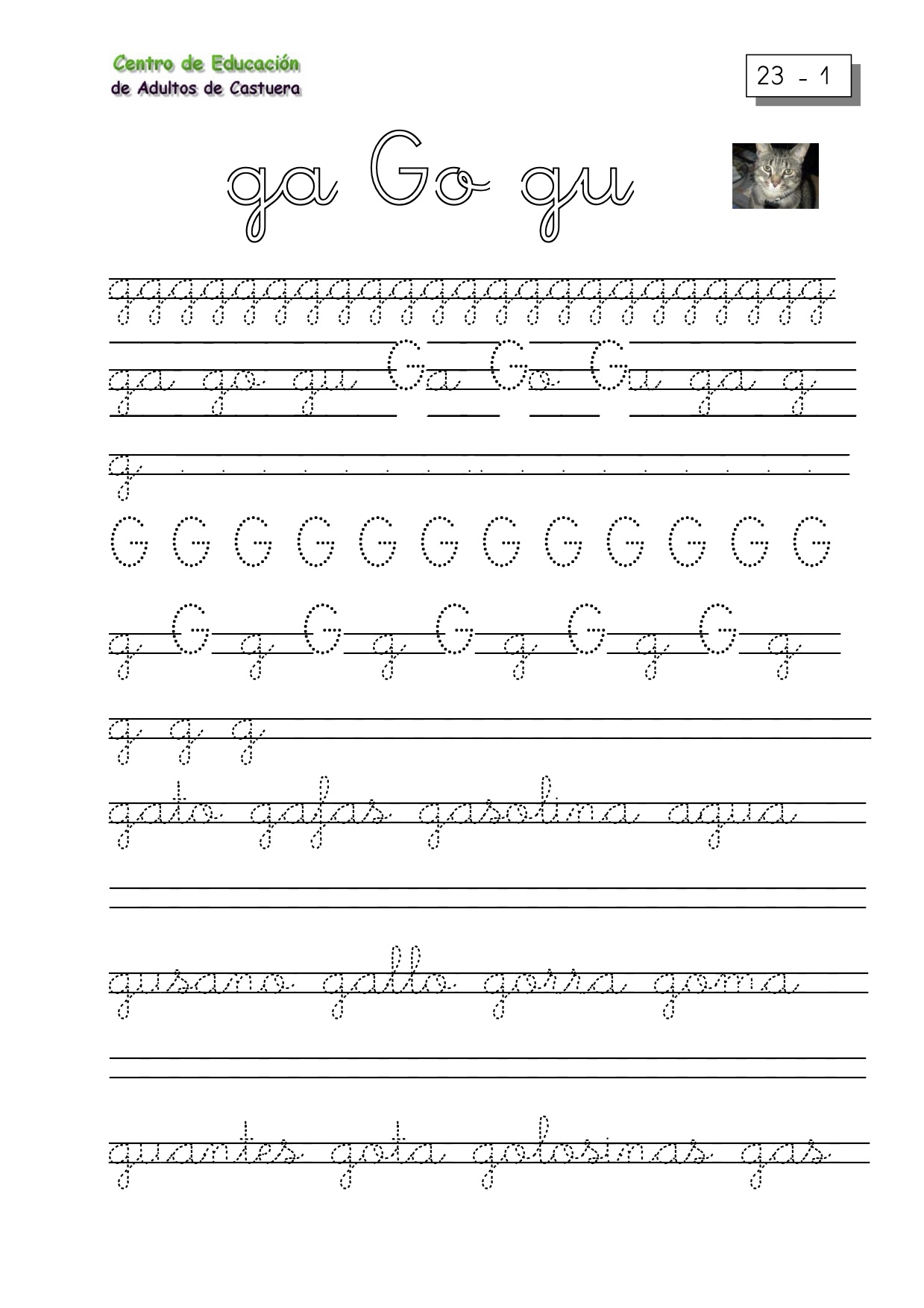 Método de lectoescritura letra Ga Go Gu – AMA Homeschooling