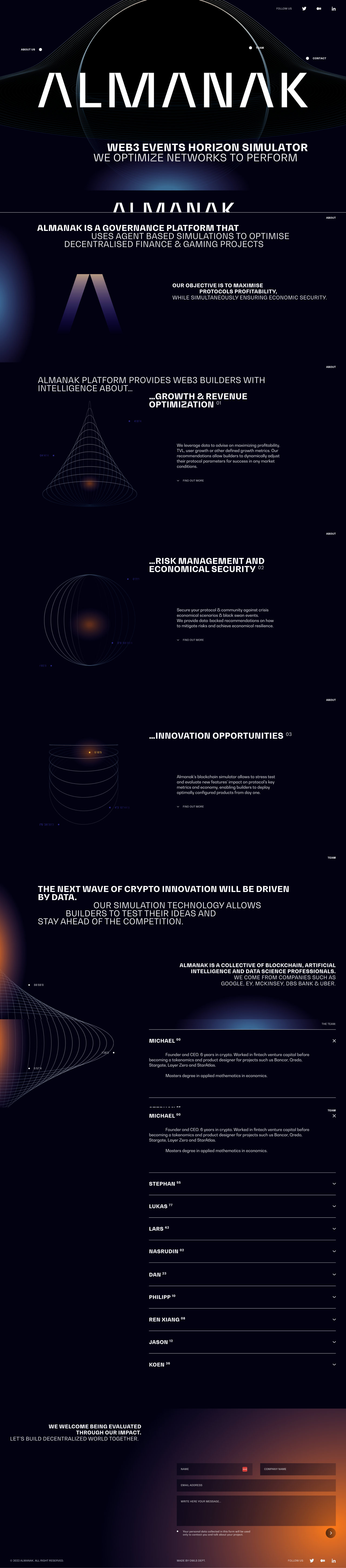 almanak - Web3 Landing Page Examples