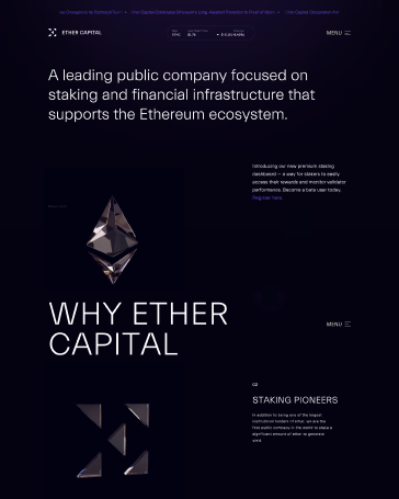 Ether Capital - Web3 Landing Page Examples